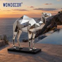 China Large Mirror Stainless Steel Geometric Faceted Camel Sculpture for City Plaza & Scenic Spot Landscape for sale