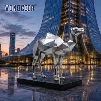 China Large Mirror Stainless Steel Geometric Faceted Camel Sculpture for City Plaza & Scenic Spot Landscape for sale