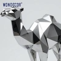 China Custom Size Mirror Stainless Steel Geometric Dromedary Camel Sculpture for Resort Commercial Plaza Outdoor Art for sale