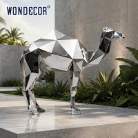 China Custom Size Mirror Stainless Steel Geometric Dromedary Camel Sculpture for Resort Commercial Plaza Outdoor Art for sale