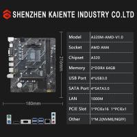 China AMD AM4 Motherboard USB 3.2 SATA 3.0 Dual Channel DDR4 64GB A320 Mainboard for sale