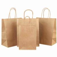 China Eco Friendly Matte Plain Brown Takeaway Paper Bags For Bakery Packaging for sale