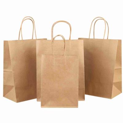 China Eco Friendly Matte Plain Brown Takeaway Paper Bags For Bakery Packaging for sale