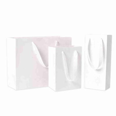 China Kuaima FSC Jewelry plain White Shopping Paper Gift Bags With Handles for sale