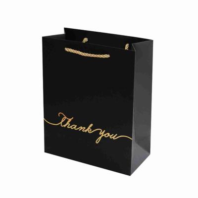 China Customize Design Black Small Thank You Shopping Paper Bag For Small Things for sale