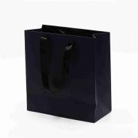 China Waterproof Black Gusset Kraft Paper Shopping Bags Mini Size for sale