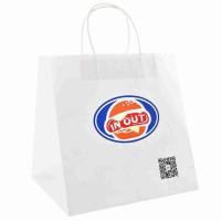 China Kuaima Compostable Craft Paper Tote Bags White Kraft Bags With Twisted Handle for sale