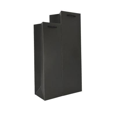 China 250gsm Stand Up Gusseted Paper Wine Bags Wine Bottle Bags Bulk for sale