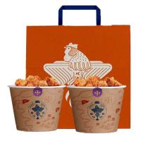 China Flat handle Brown Cardboard Takeaway Paper Bags For Supermarket for sale