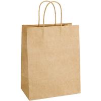China ISO Recyclable Brown Kraft Paper Sack Bags Custom Logo for food delivery for sale