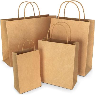 China Biodegradable Kraft Paper Coffee Bags Party Bags With Handles 150gsm for sale