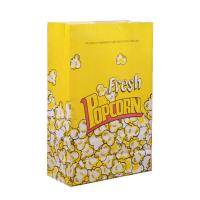 China Biodegradable Flat Bottom Popcorn Kraft Paper Food Bags 2 LB 3 LB for sale