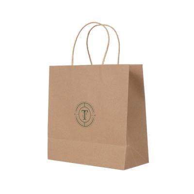 China Oem Brown Blue Gift Kraft Bags Bulk For Shopping 10x5x13 for sale