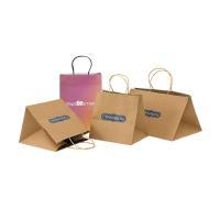China 100% Recyclable Kraft Brown Shopping Bags Paperbag Custom Packaging FSC certificate for sale