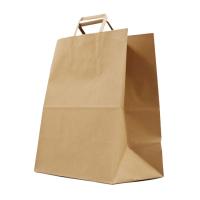 China FSC Recyclable Flat Handle Kraft Paper Shopping Bags For Clothing Packaging for sale