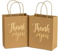 China 100% Eco Friendly Takeaway Paper Bags Recycled Gift Bags Bulk With Reinforced Handle for sale
