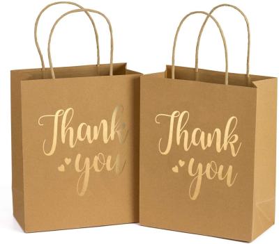 China 100% Eco Friendly Takeaway Paper Bags Recycled Gift Bags Bulk With Reinforced Handle for sale