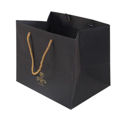 China CMYK Personalised Black Shopping Takeaway Paper Bags For Food Delivery for sale
