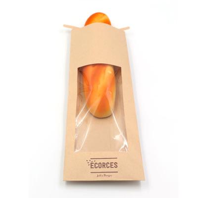 China 100gsm Bakery French Baguette Packaging Kraft Paper Bread Bags With Tin Tie for sale