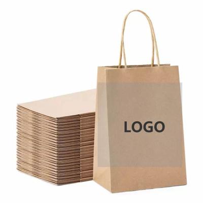China Custom Logo Khaki Kraft Wedding Gift Bag 8lb Load for sale
