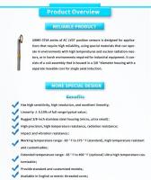 China UNIVO UBMD-375AY High-Temperature LVDT Linear Displacement Sensor with AC and DC Power for sale