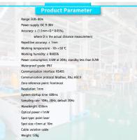 China OEM Supported UBJG-06Y 0.05-80m Lidar RS485 Industrial Control Laser Distance Sensor for sale