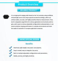 China 35mmL*21.25mmW*13.5mmH Mini Laser Sensor for Traffic Flow ±6cm Accuracy 0.2-8m Measurement for sale