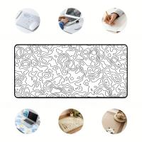 China Large Office Topographic Mousepad for Computer Pc Laptop Mouse Pad 800*300 Blue White for sale