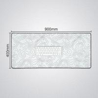 China 2/3/4/5/6mm Thickness Custom Oversize Large Keyboard Mat with White Topographic Design for sale