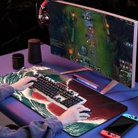 China Custom Wave Mousepad Gaming Mauspad 40X90 Rubber Desk Mat for Improved Precision for sale