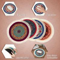 China Office Customized Rectangle Mousepad Round Rug Woven Mouse Pad With Tasell Muslim Mat for sale