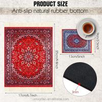 China Rubber Mousepad 27x18cm Retro Style Carpet Pattern Table Cup Persian Rug Mice Pad for sale