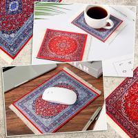 China Rubber Mousepad 27x18cm Retro Style Carpet Pattern Table Cup Persian Rug Mice Pad for sale
