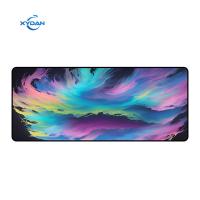 China Stock Custom Large Size 400x900 Desk Mats Iridescent Printed Logo Pc Accessories Gaming Personalized Mouse Pad for sale