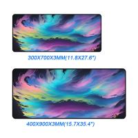 China Stock Custom Large Size 400x900 Desk Mats Iridescent Printed Logo Pc Accessories Gaming Personalized Mouse Pad for sale