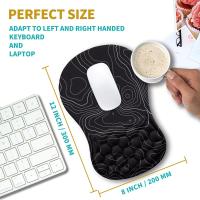 China Stock Memory Foam Slope Massage Bulge Topographic Contour Ergonomic Mouse Pad Wrist Rest Support Mousepad for sale