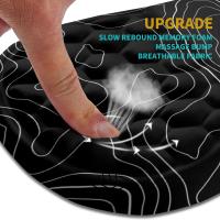 China Stock Memory Foam Slope Massage Bulge Topographic Contour Ergonomic Mouse Pad Wrist Rest Support Mousepad for sale