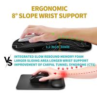 China Stock Memory Foam Slope Massage Bulge Topographic Contour Ergonomic Mouse Pad Wrist Rest Support Mousepad for sale