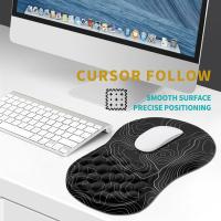 China Stock Memory Foam Slope Massage Bulge Topographic Contour Ergonomic Mouse Pad Wrist Rest Support Mousepad for sale