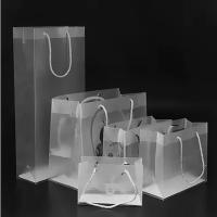 China XYDAN BAG Stock Transparent PP Plastic Gift Packing Frosted Handbag 100% Eco Organza Shopping Bag for Clothes for sale