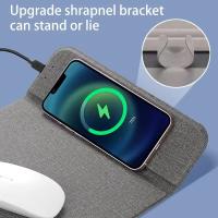 China Office Desk Custom Logo Qi Wireless Charging Mouse Pad with Private Mold and Protection for sale