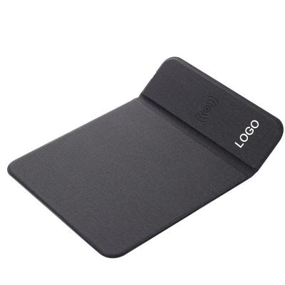 China 220x300x6.5mm PU Leather Charger Mousepad with Wireless QI Fast Charging 15W for sale