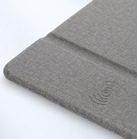 China 220x300x6.5mm PU Leather Charger Mousepad with Wireless QI Fast Charging 15W for sale