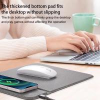 China 220x300x6.5mm PU Leather Charger Mousepad with Wireless QI Fast Charging 15W for sale