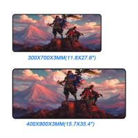 China Rubber Custom Amine Design Printed Large Xxl Extended Microfiber Cloth Gaming Desk Mat for sale