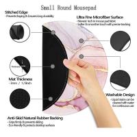China Office HEATED Round Pink Marble Mouse Pad Smooth Non-slip Desk Mouse Mat Custom Gift for sale
