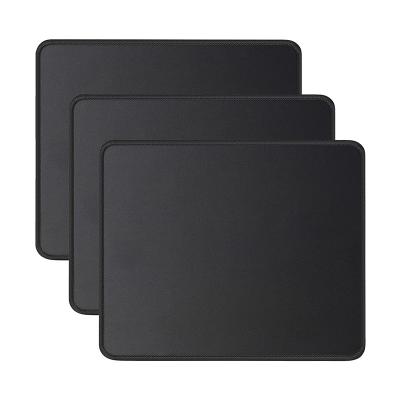 China Private Mold NO Custom Black Rubber Mouse Mat Non-Slip Stitched Edge for PC and Laptop for sale