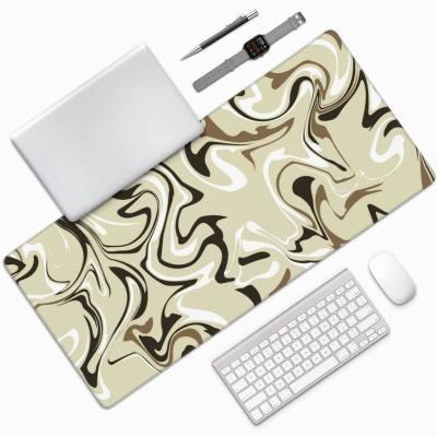 China Smooth Surface 900*400*3mm Abstract Strata Liquid Fluid Pattern Mouse Pad With Lock Edge for sale