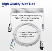 China Custom Keyboard Cable with Color Keyboard Coil and USB Type-C To Aviator Connector for sale