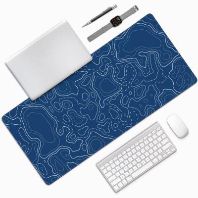 China Art Strata Blue Mouse Pad Basic Gaming Mat Natural Rubber Fabric XXL PC Keyboard for sale
